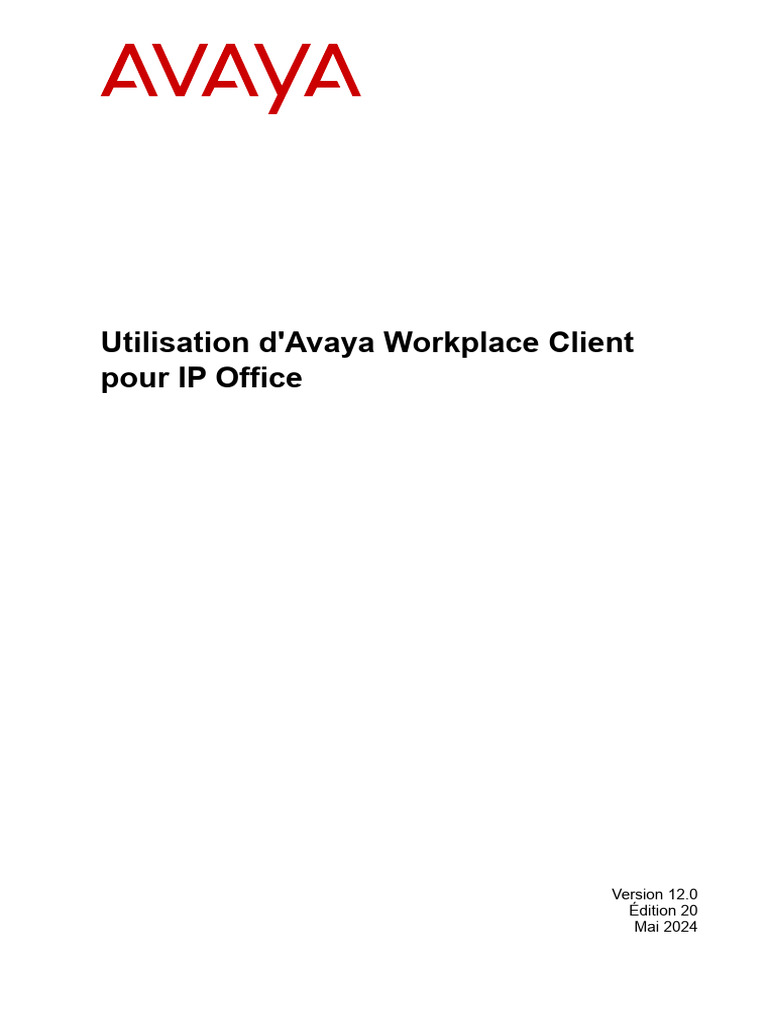 Using Avaya Workplace Client for IP Office_fr | PDF