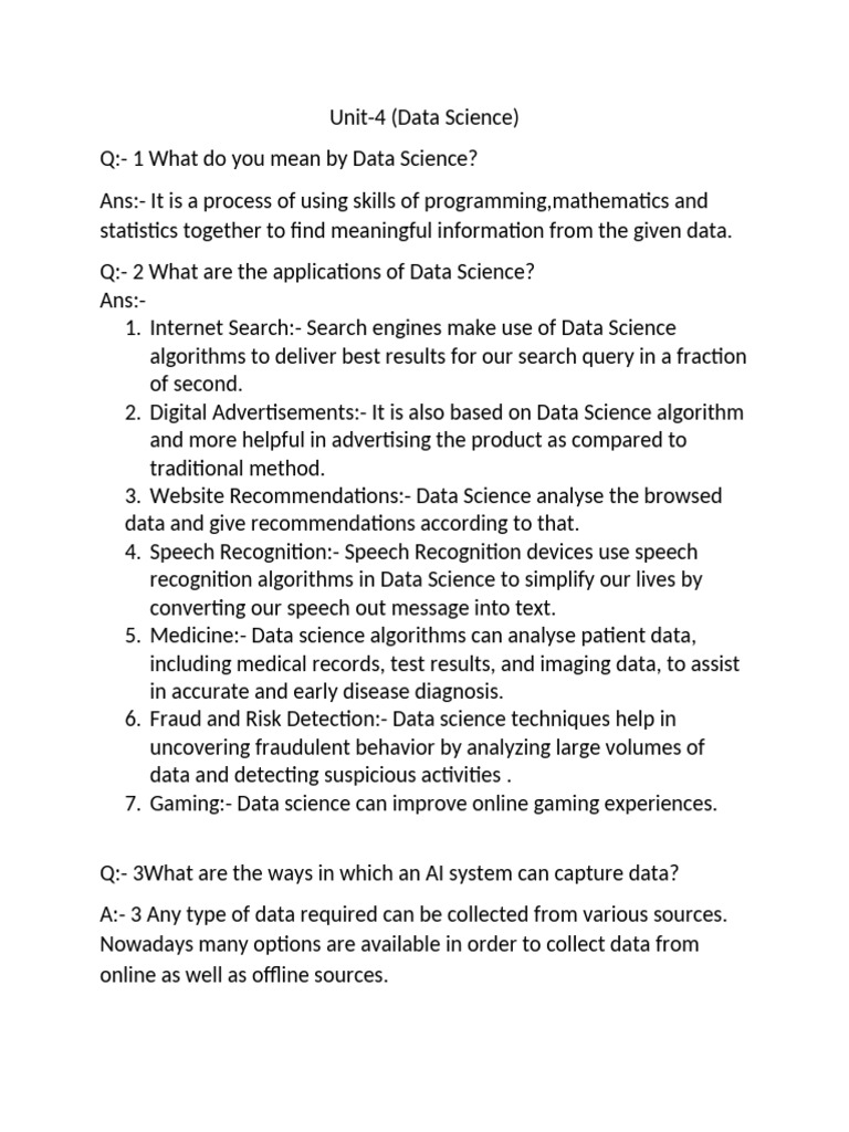 chapter 4 data Science | PDF chapter 4 data Science | PDF