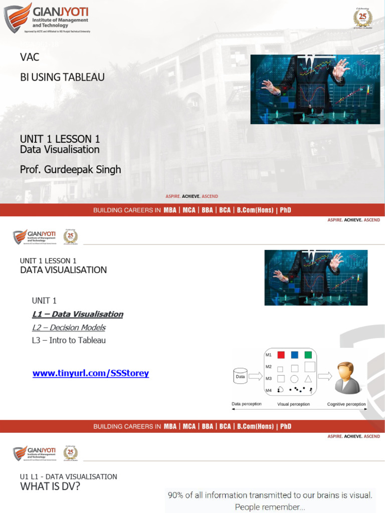 VAC BI-Tableau Unit 1 Lesson 1 Data Visualisation | PDF