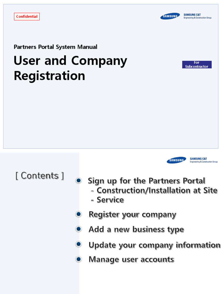 Partner Manual - User and Vendor Registration - For Subcontractor | PDF | Menu (Computing ...