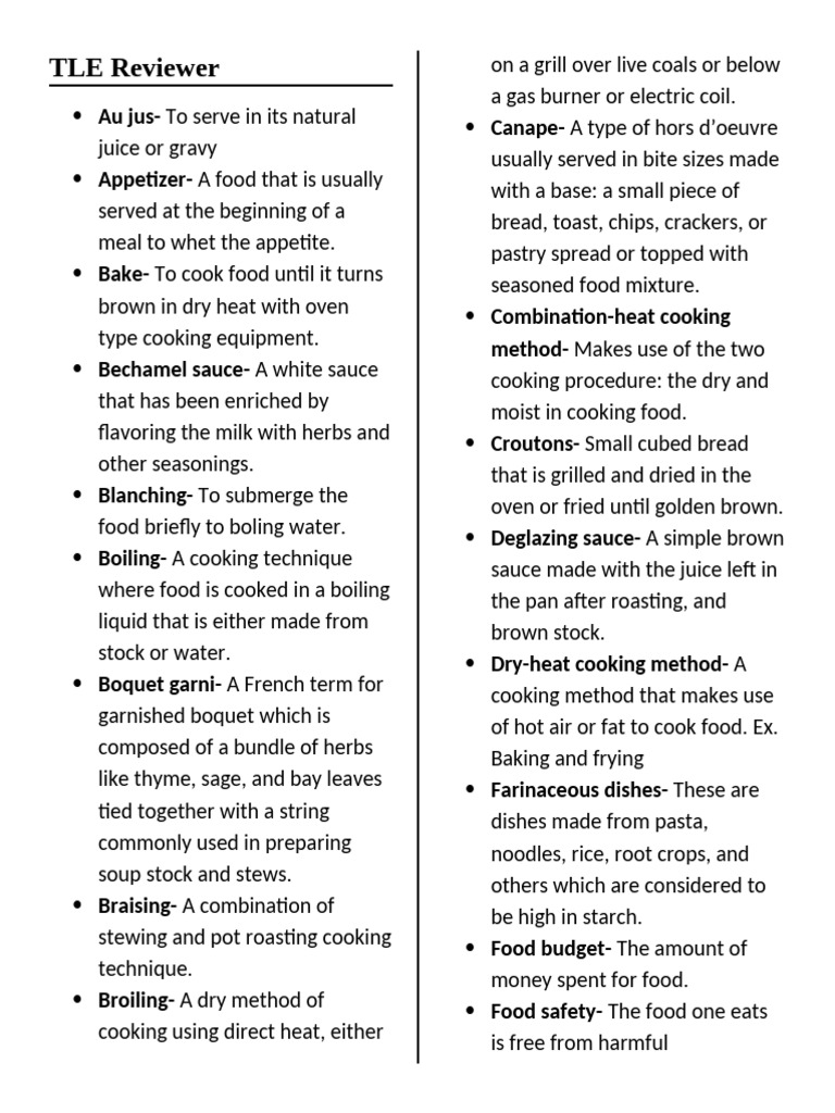 TLE Reviewer Revised | PDF