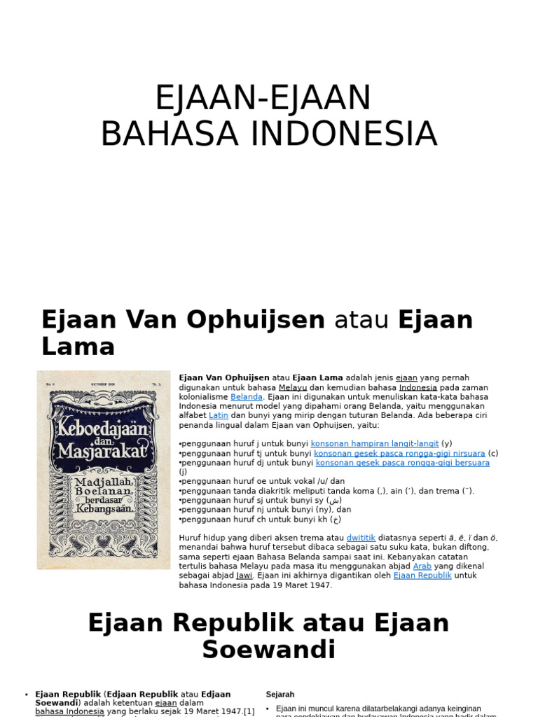 Ejaan Ejaan Bahasa Indonesia Pdf