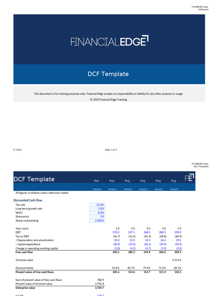 Gyxypyur DCF Template | PDF