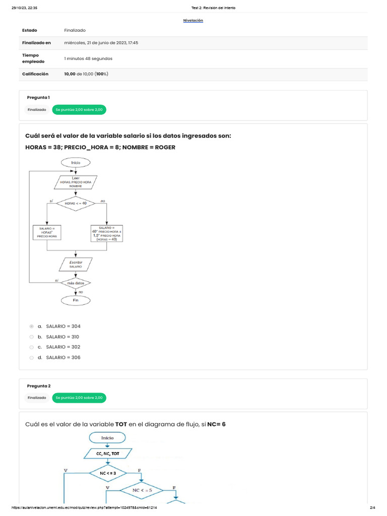 Test 2 Pensamiento Computacional (Alfa) - 3-135 | PDF