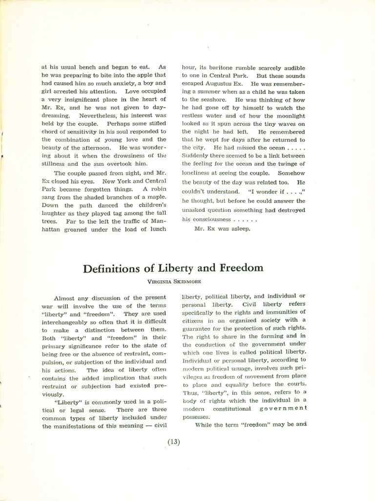 Definitions of Liberty and Freedom | PDF