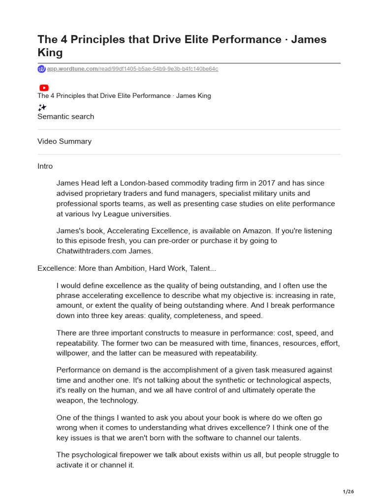 Elite Performance | PDF | Goal | Career & Growth
