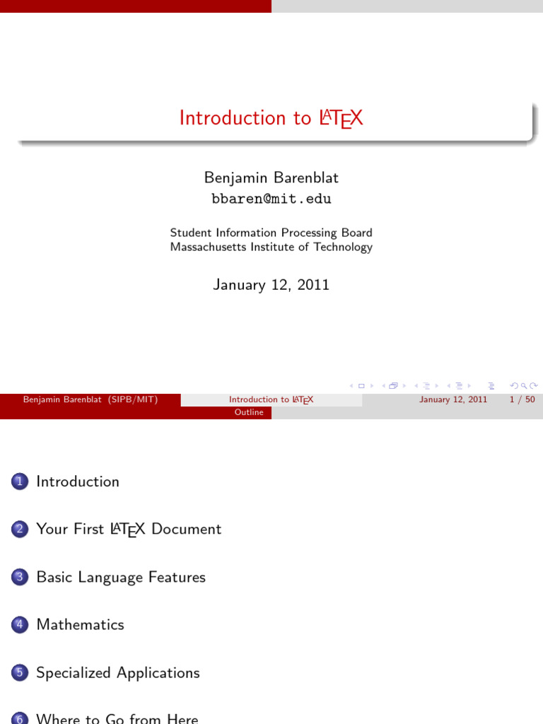 Introduction To LaTex | PDF