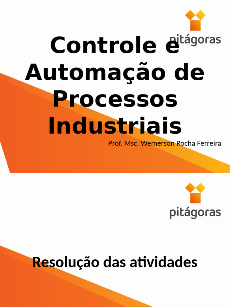 Controle e Automação de Processos Industriais - Aula 3.2 | PDF
