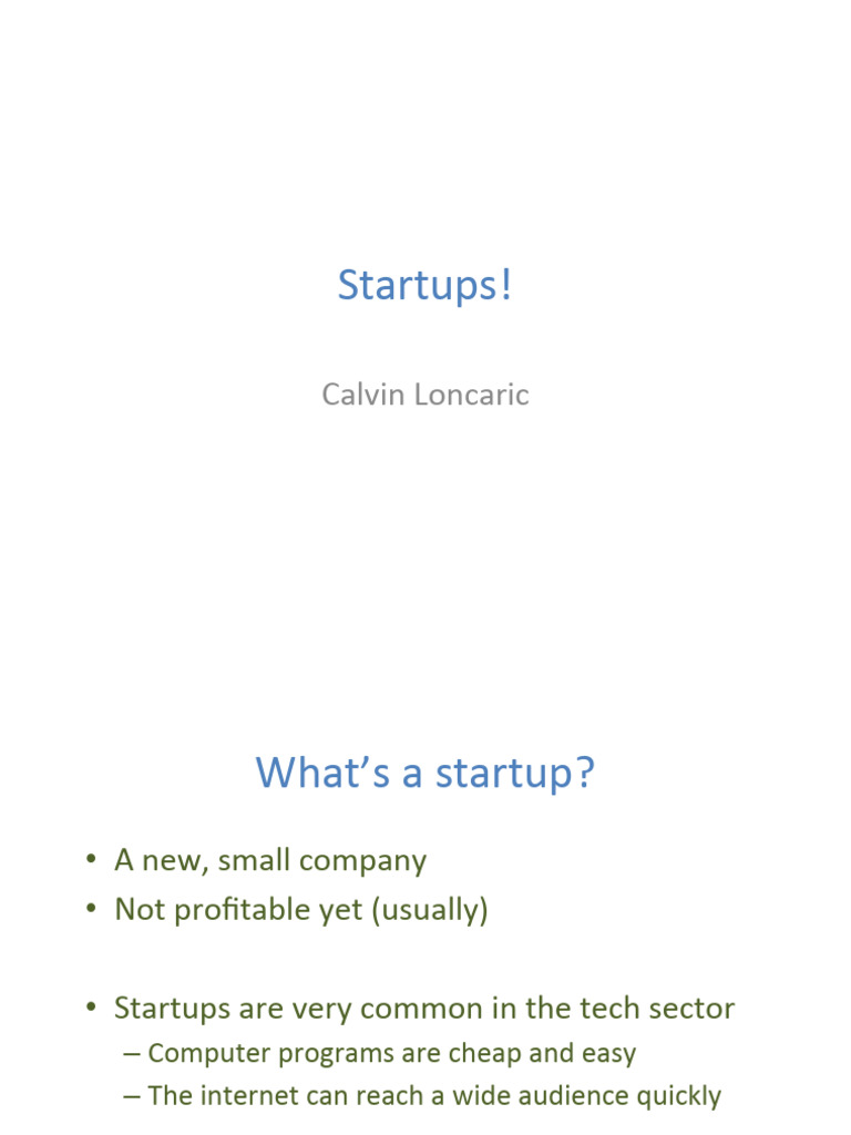 Startups Presentation | PDF