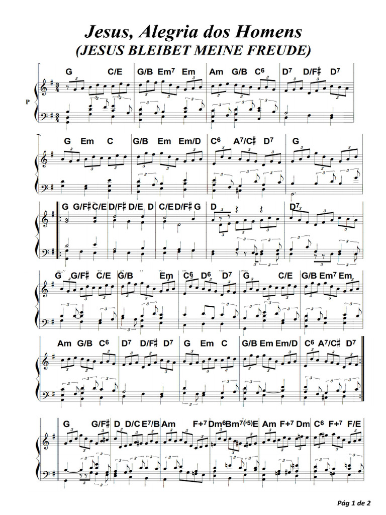 Jesus Alegria Dos Homens Piano | PDF