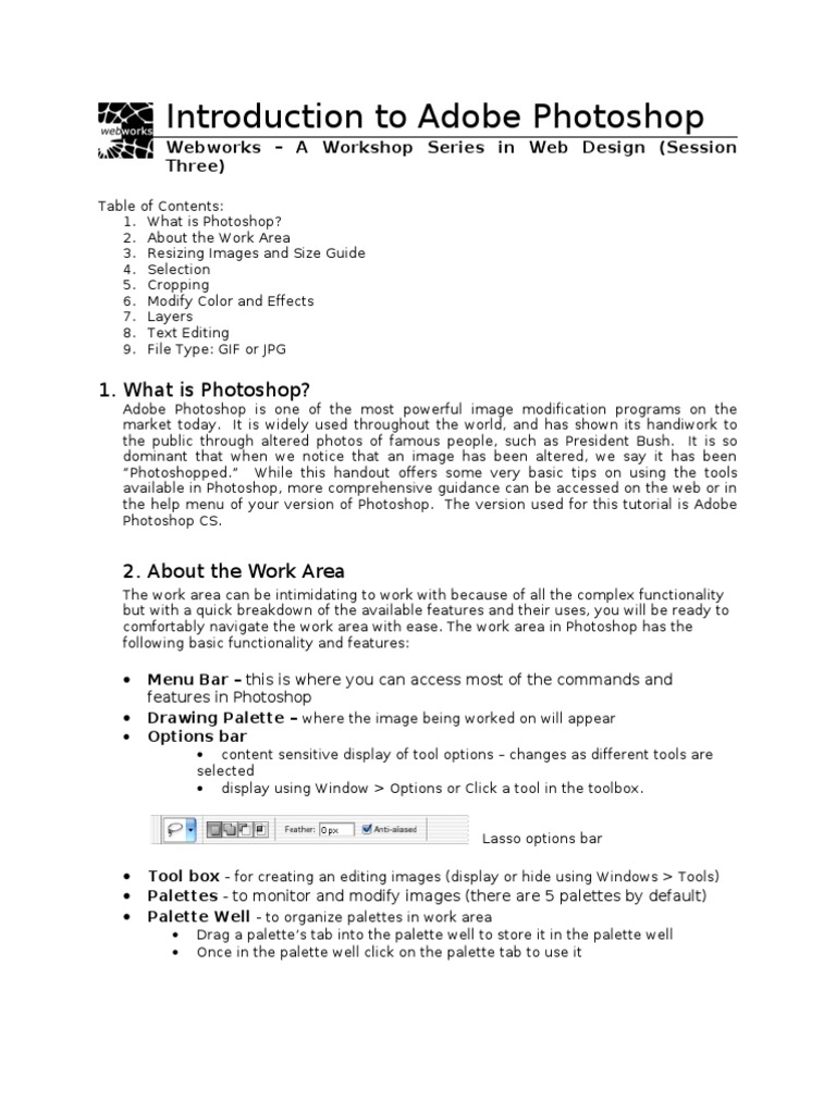 Introduction To Photoshop | PDF | Adobe Photoshop | Computer Graphics