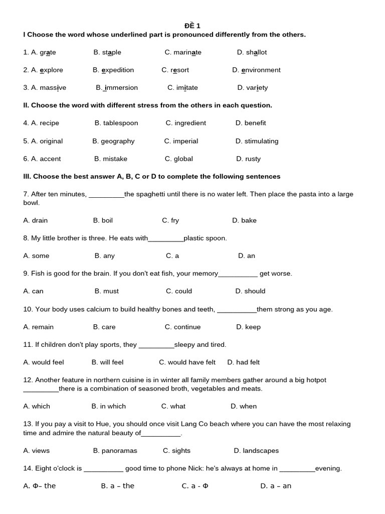 Đề ôn thi GK2 lớp 9 | PDF