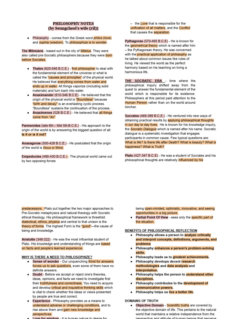 Philosophy Notes (Module 1-4) | PDF