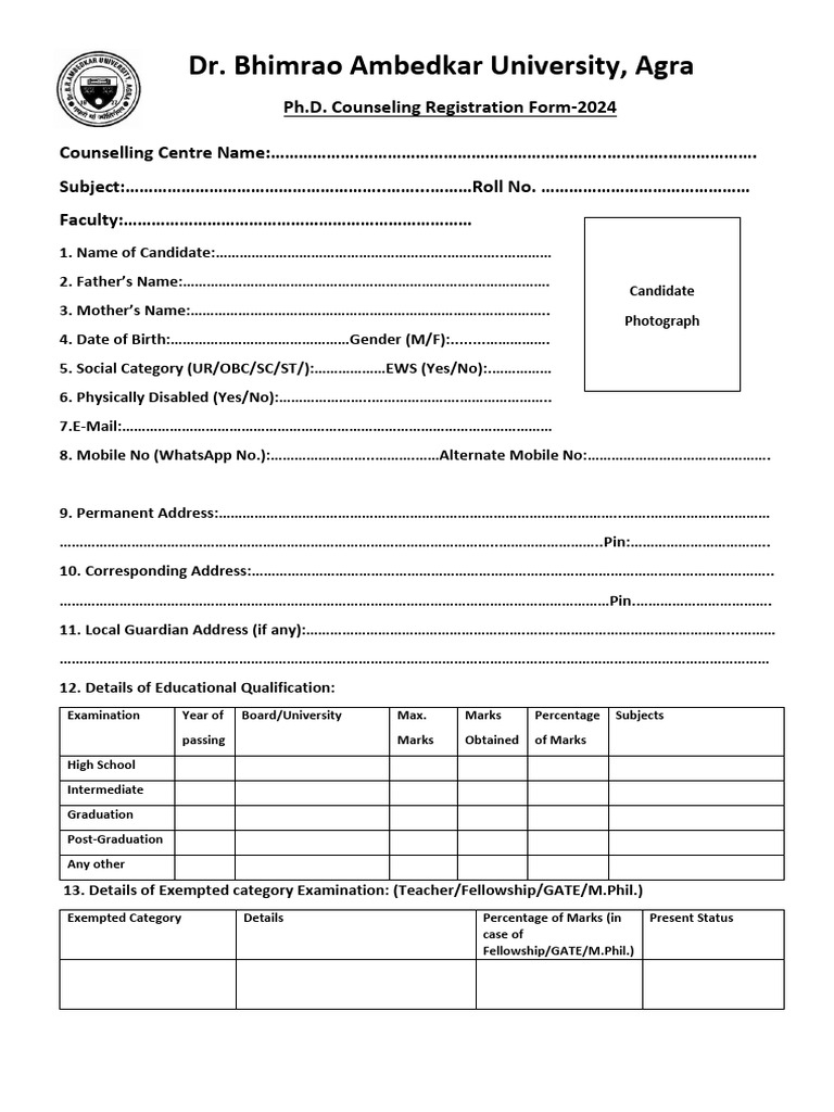 Counseling Registration Form 2024 | PDF | Justice | Crime & Violence