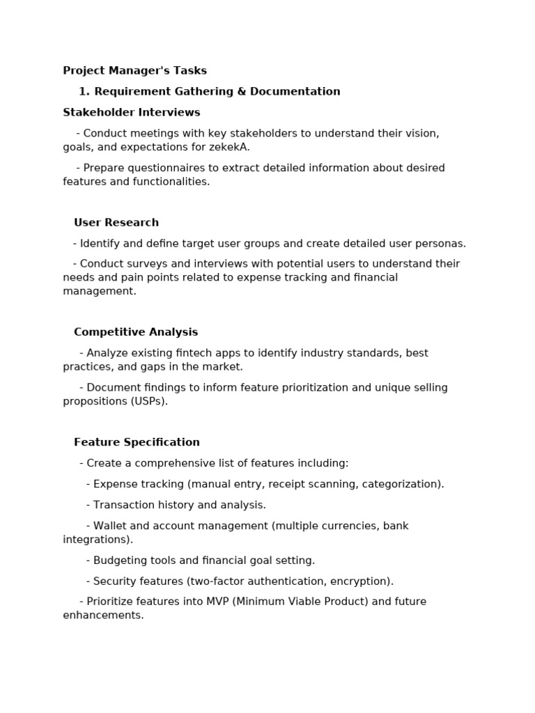 Project Manager Task | PDF