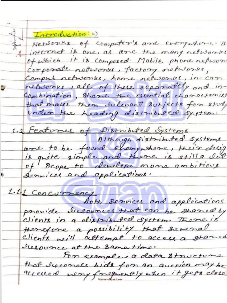 Distributed System Sample Notes | PDF