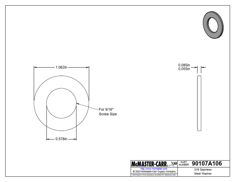 90107A106 - 316 Stainless Steel Washer | PDF