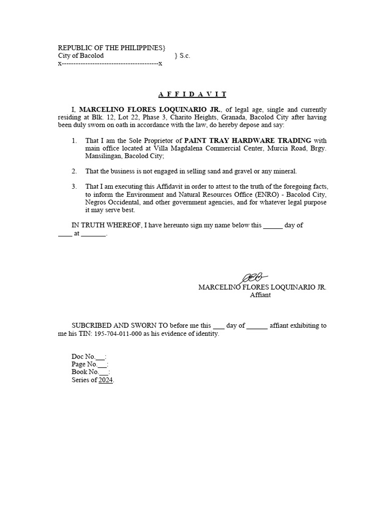 Loquinario - Aff For Enro | PDF