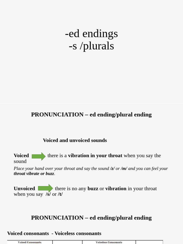 Endings s Plurals Ed (1) | PDF