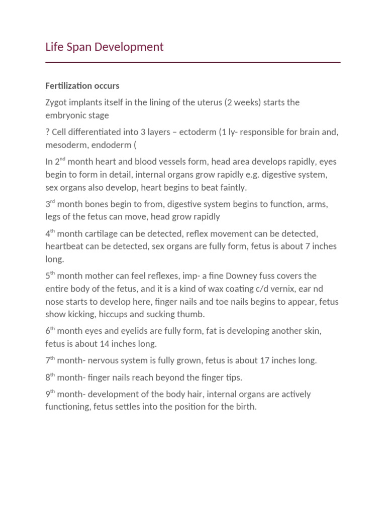 Life Span Development | PDF