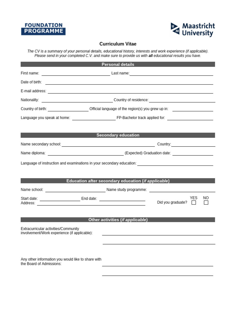 Template Um FP CV | PDF