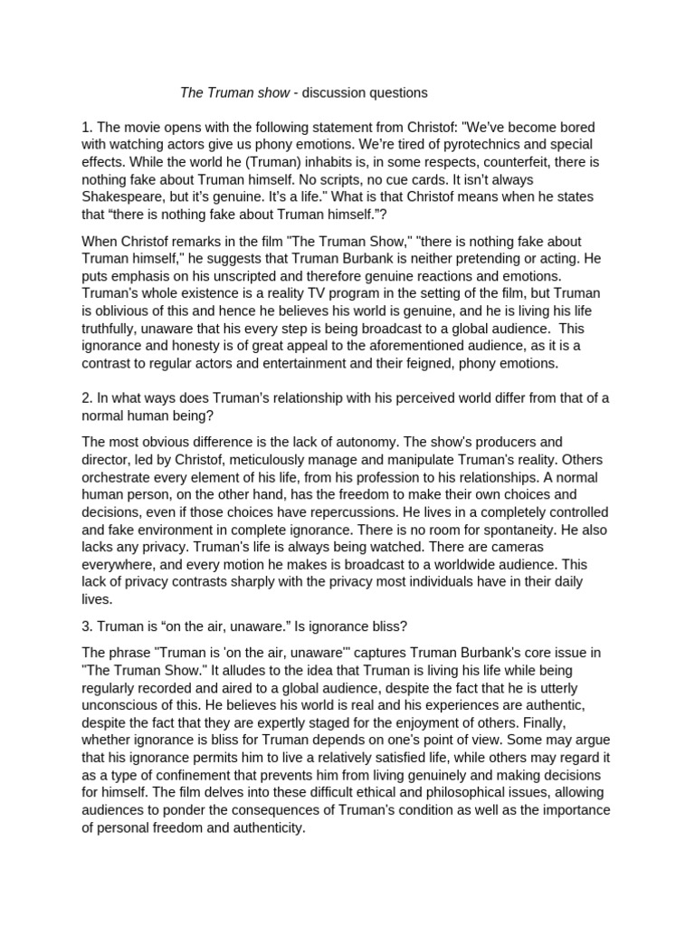Truman Show | PDF