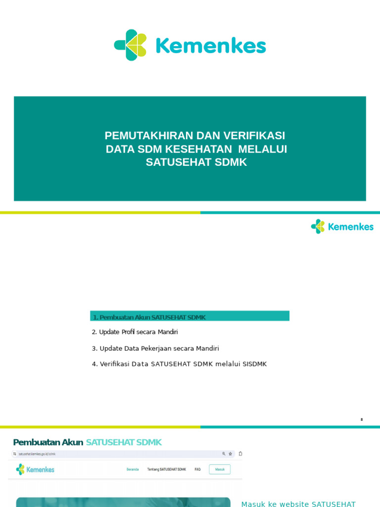 Sosialisasi Satusehat SDMK Dinkes | PDF