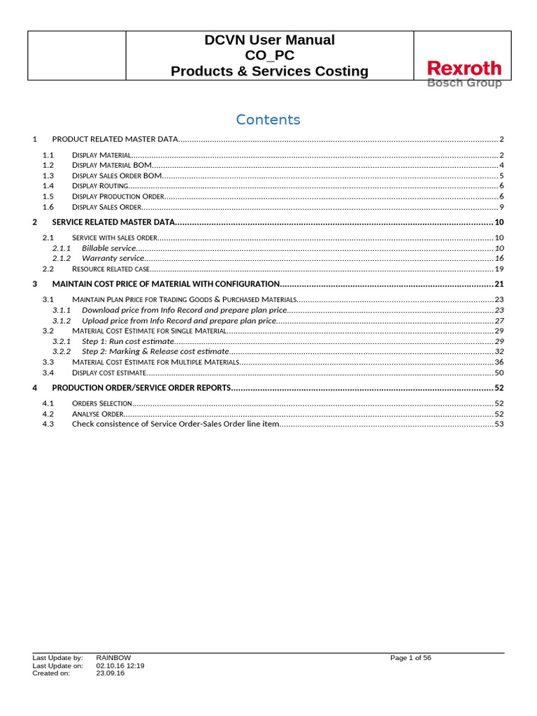 CO02 User Manual Products - ServicesCosting | PDF