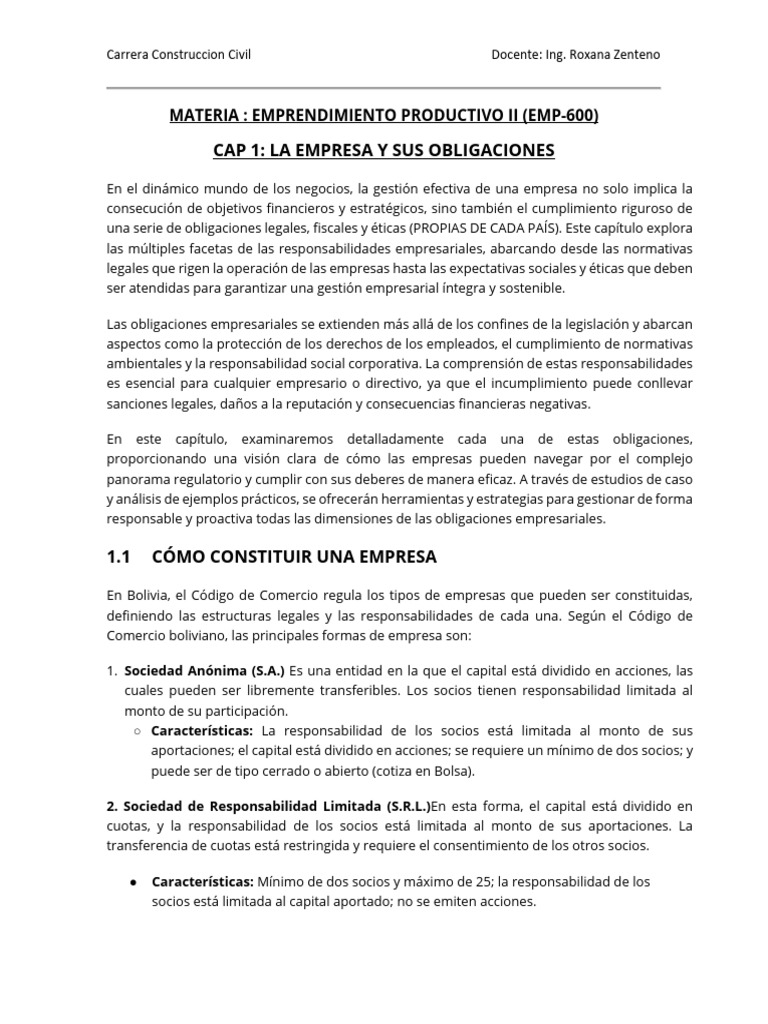 Cap 1 Emp 600-1 | PDF