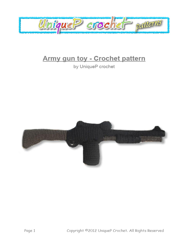 Army Gun Toy - Crochet Pattern | PDF