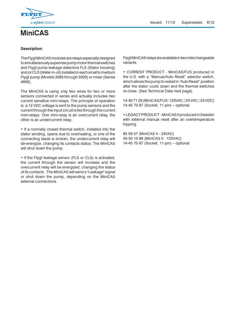 MiniCAS II Flygt | PDF