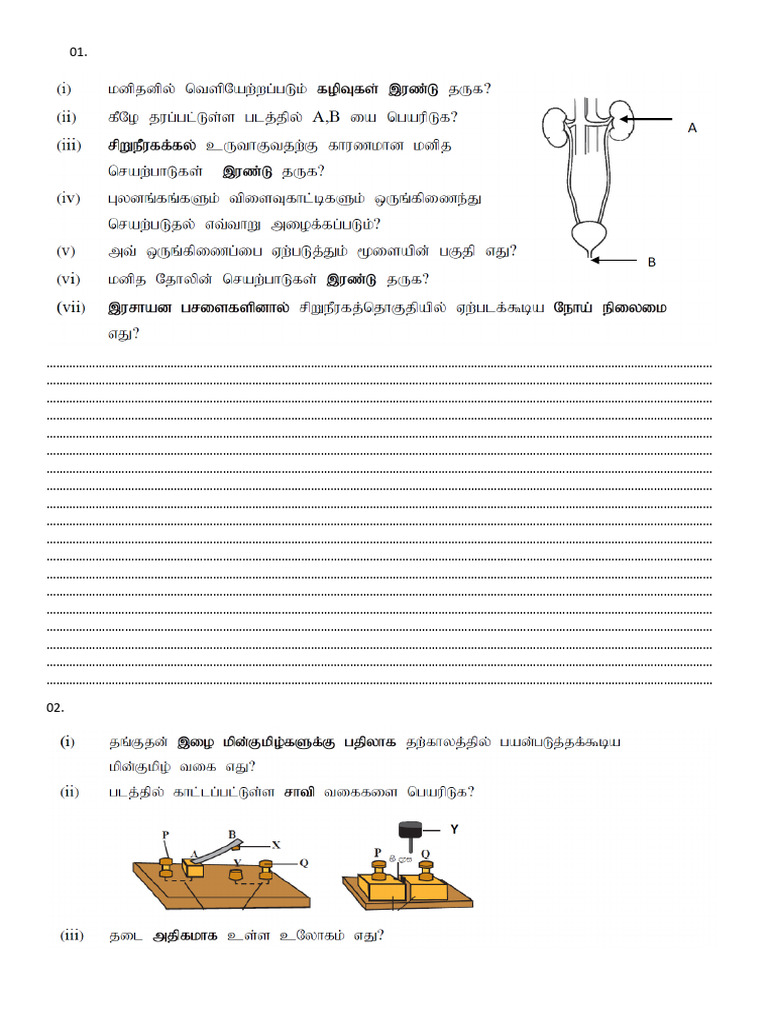 Grade 10 Tamil Science Exam | PDF