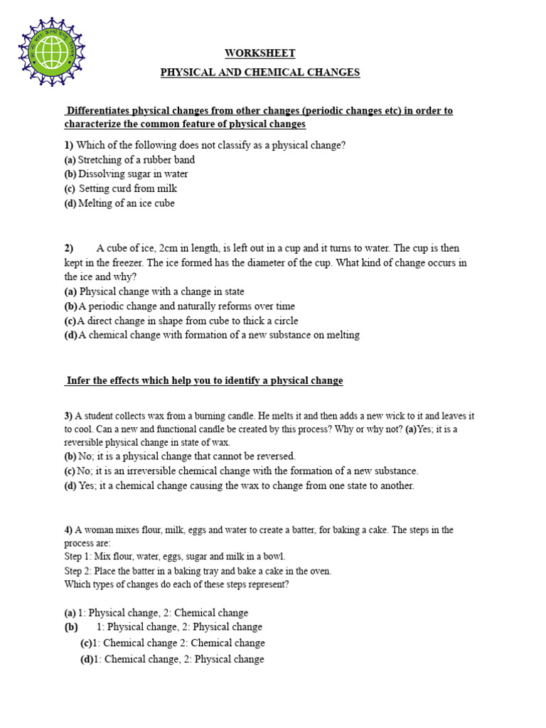 Physical and Chemical Changes | PDF