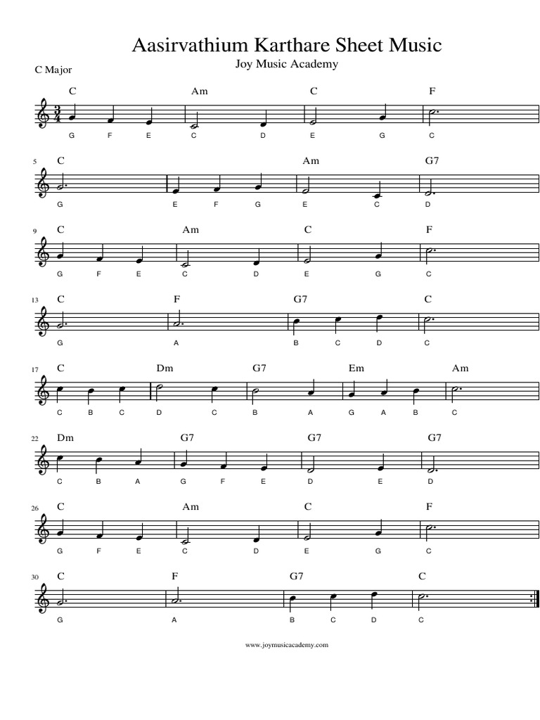 Aasirvathium Karthare Tamil Christian Marriage Song Keyboard Notes ...