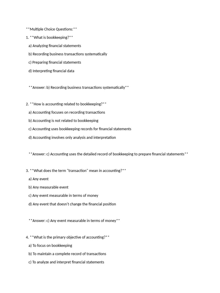 Multiple Choice Questions | PDF