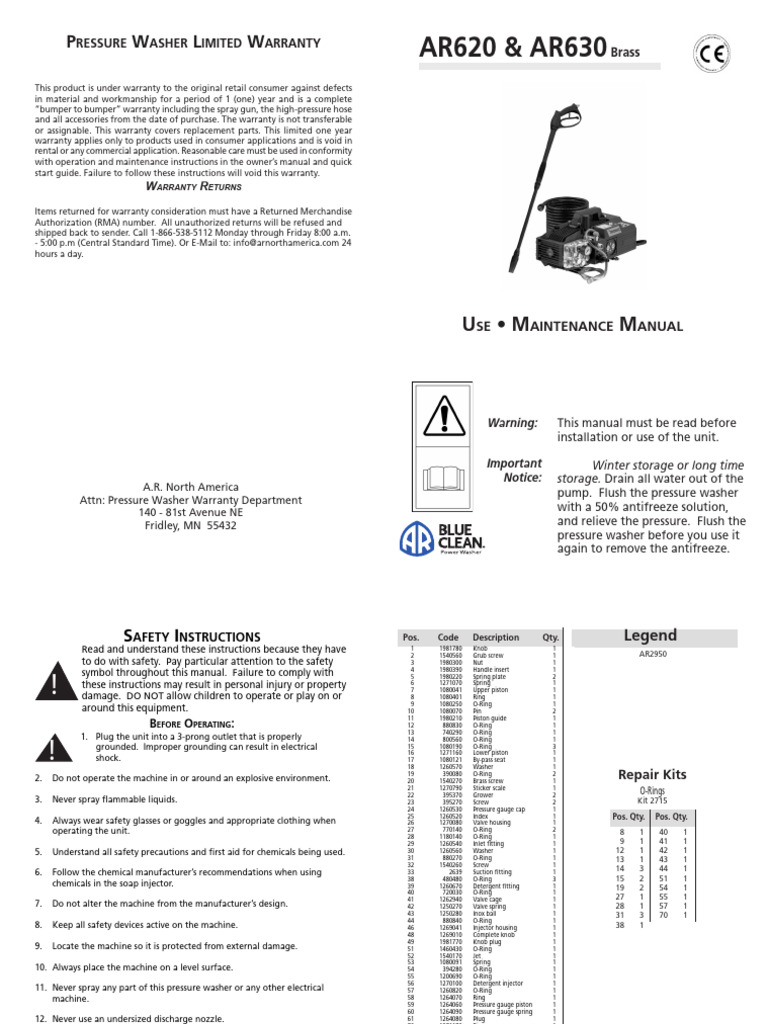 AR620 630 Manual Booklet | PDF