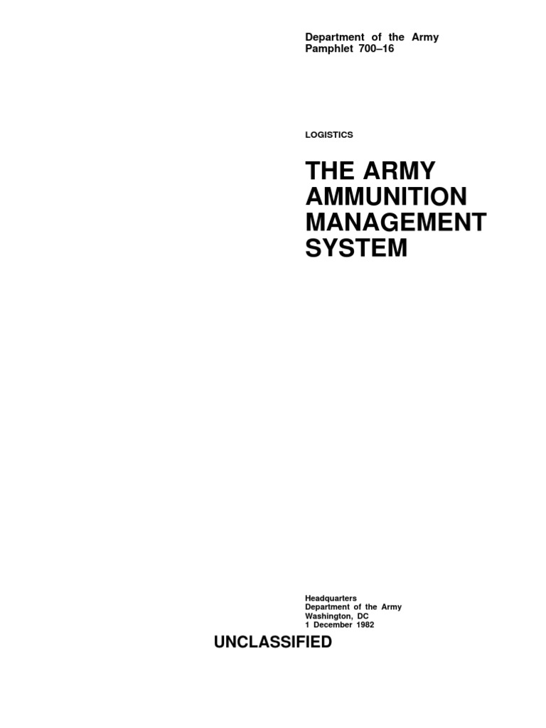 The Army Ammunition Management System: Unclassified | PDF | United ...