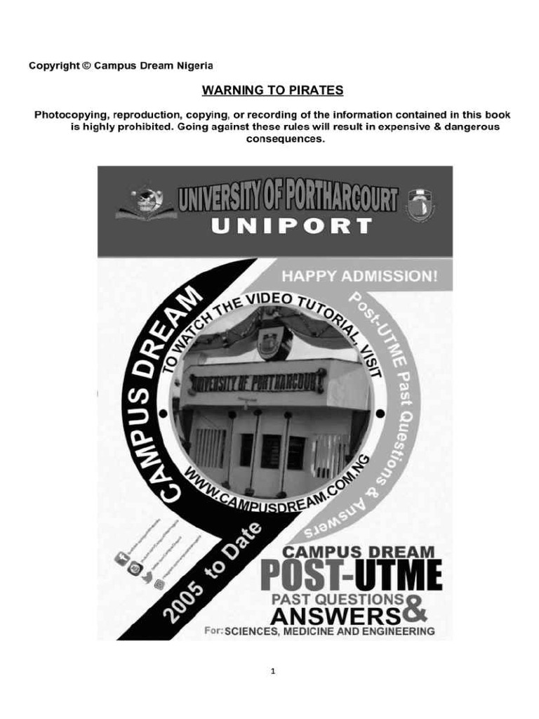 (2024 Edition) UNIPORT Science, Medicine and Engineering - 11zon (Compressed) | PDF