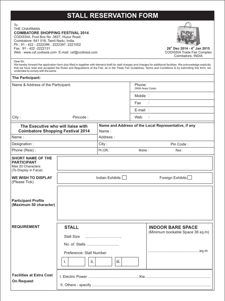 Reservation Form | PDF