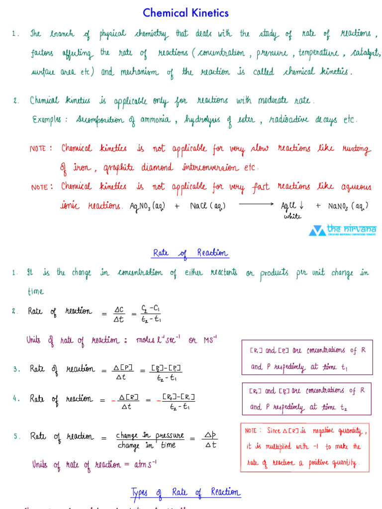 01-Types of Rate of Reaction (ROR) | PDF