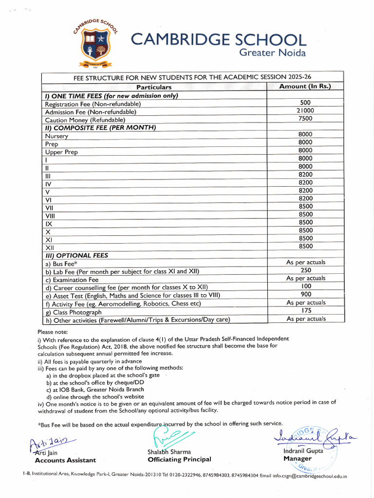 Fee Structure For New Students 20240531 0001 | PDF