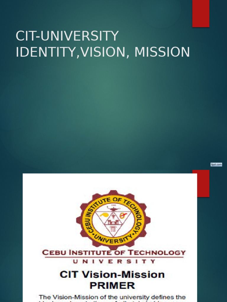 CIT PRIMER Mission Vision | PDF