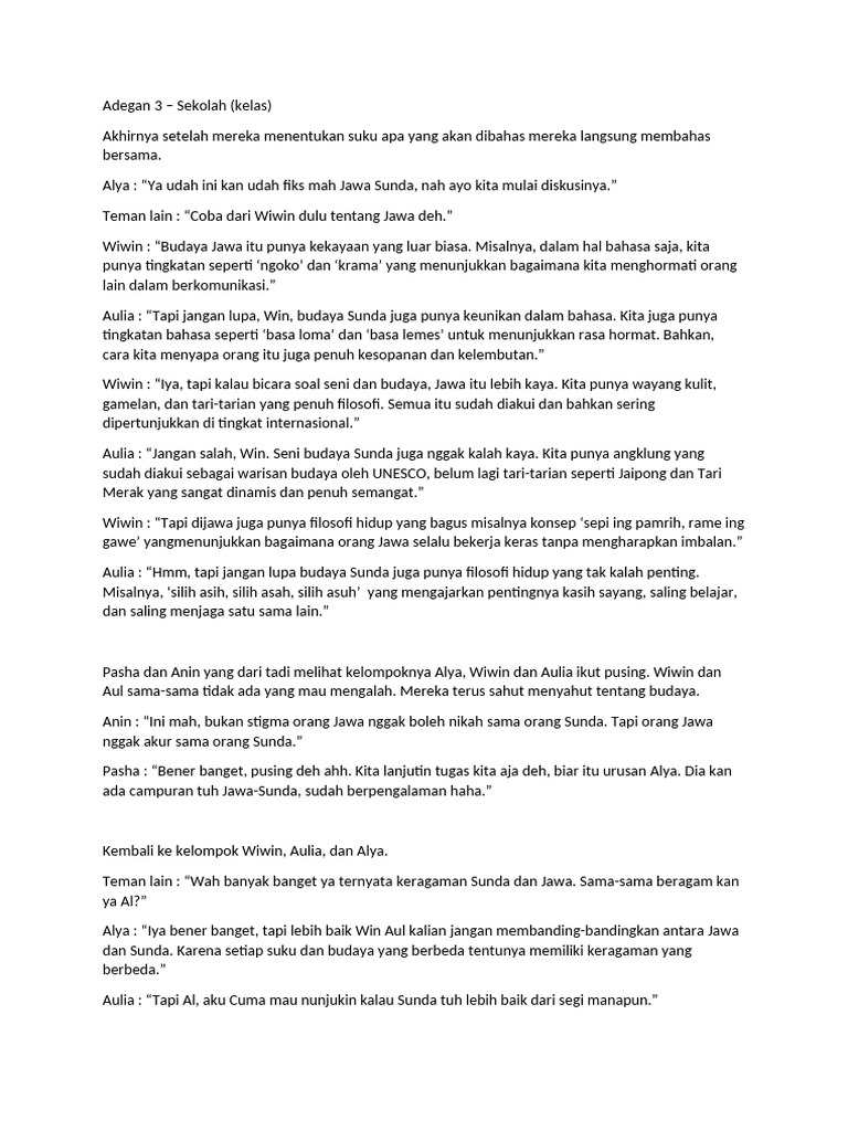 Adegan 3 - Sekolah (Kelas) | PDF