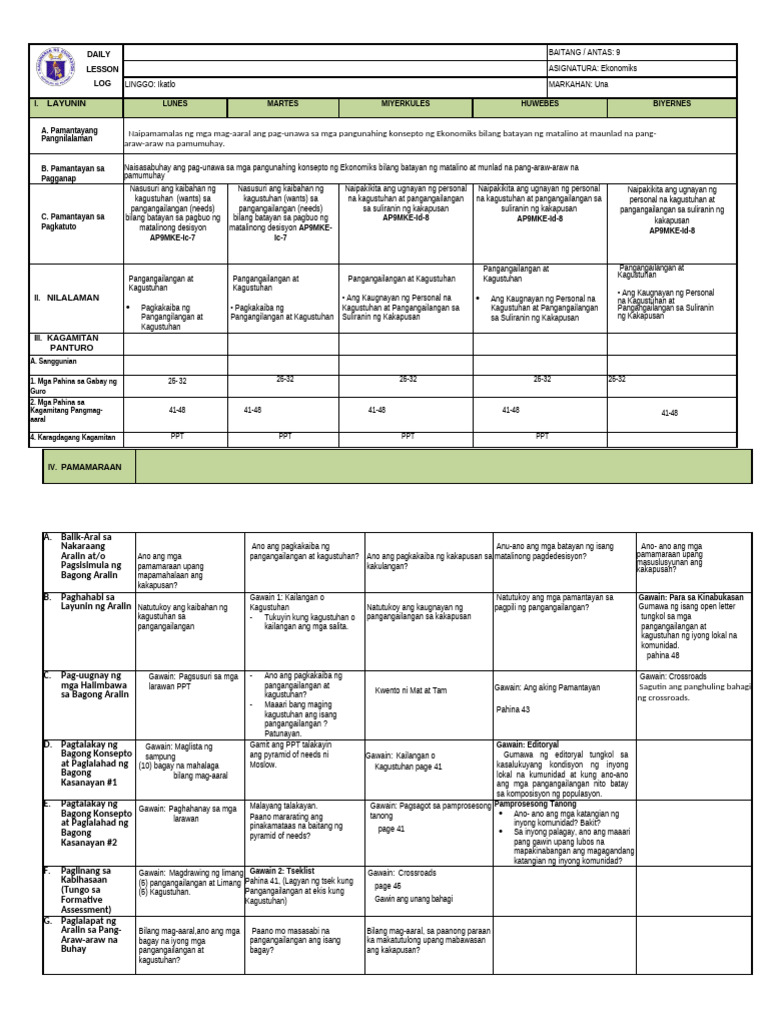 w3 DLL Ap 9 q1 | PDF