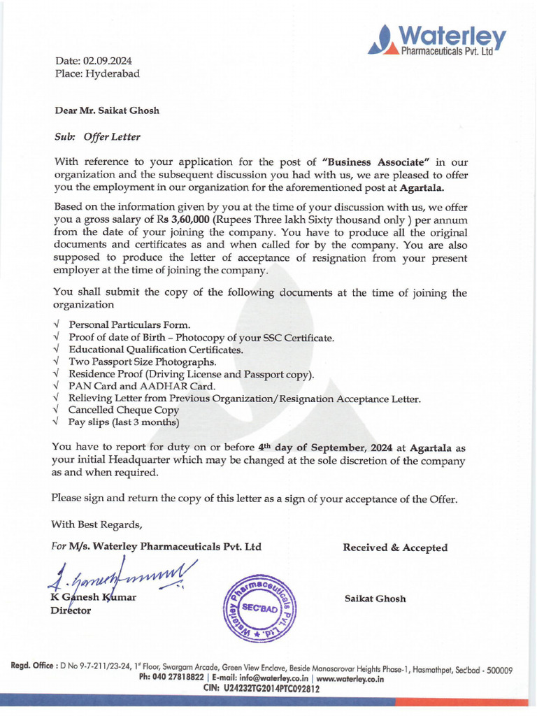 Offer letter | PDF