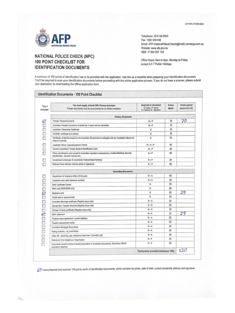 100 Point Checklist | PDF