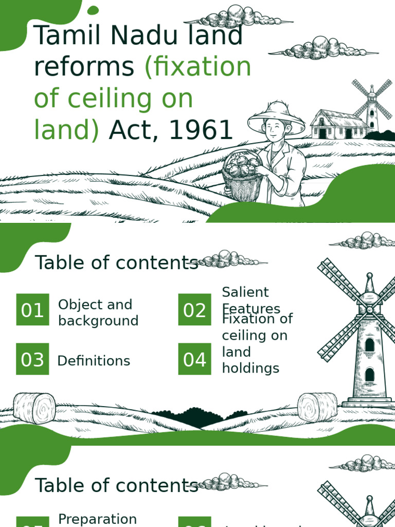 Tamil Nadu Land Reforms (Fixation of Ceiling On Land) Act, 1961 | PDF