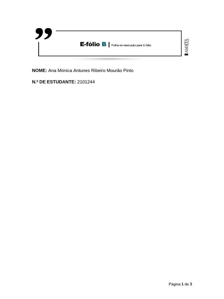 Efoliob - 2101244 - Ana Pinto | PDF