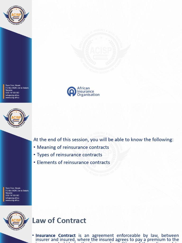 Elements of Reinsurance Contract | PDF