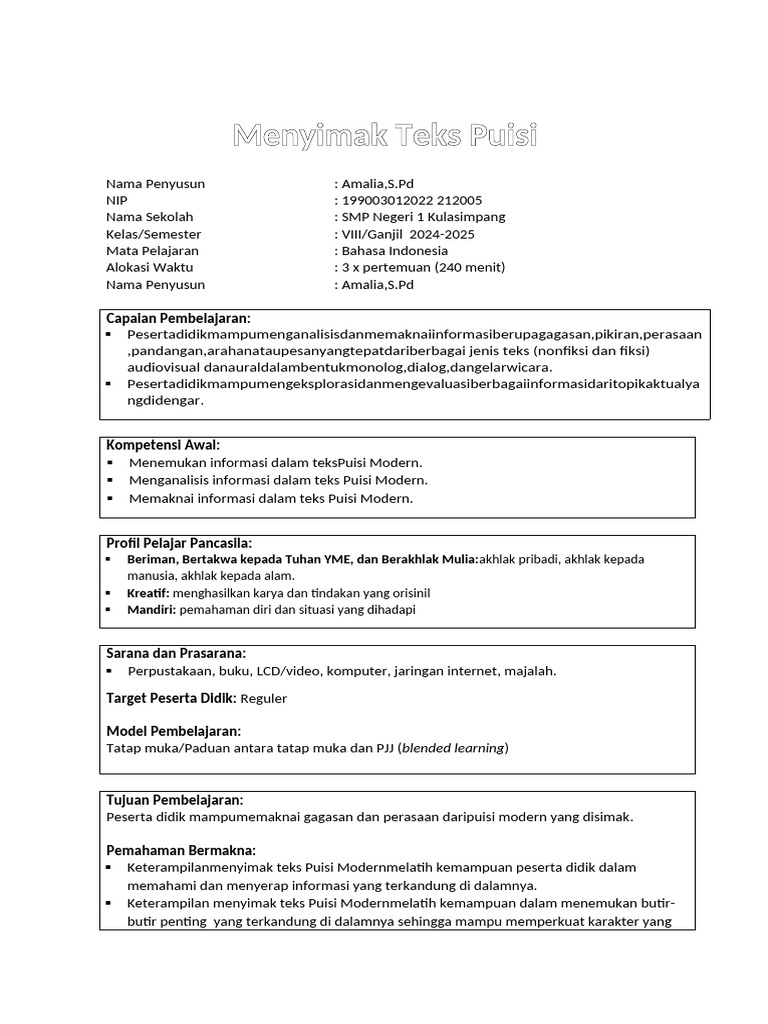 Bab 5 Puisi Modern | PDF